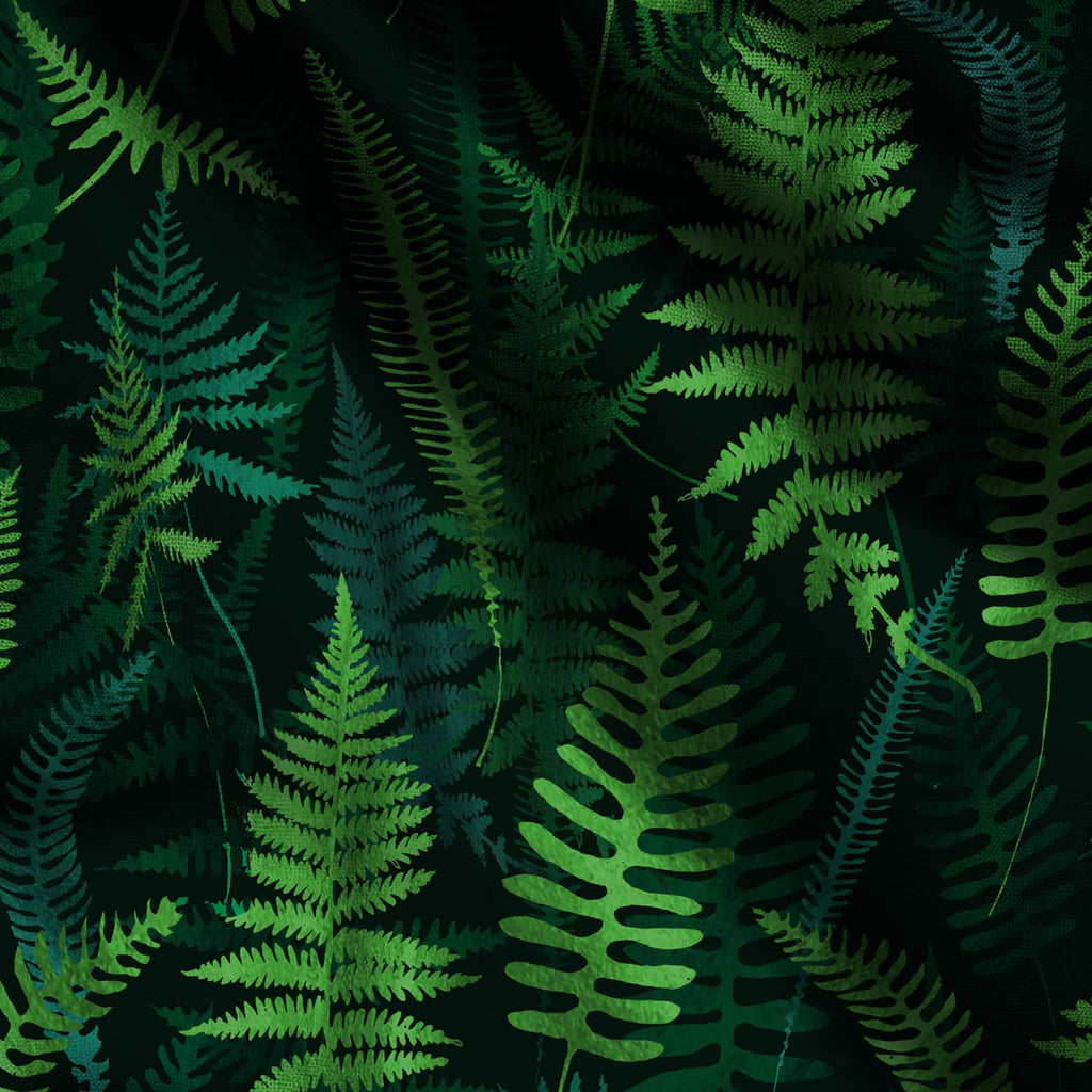 Fern Paradise green botanical print luxury designer fabric – E Jost Designs